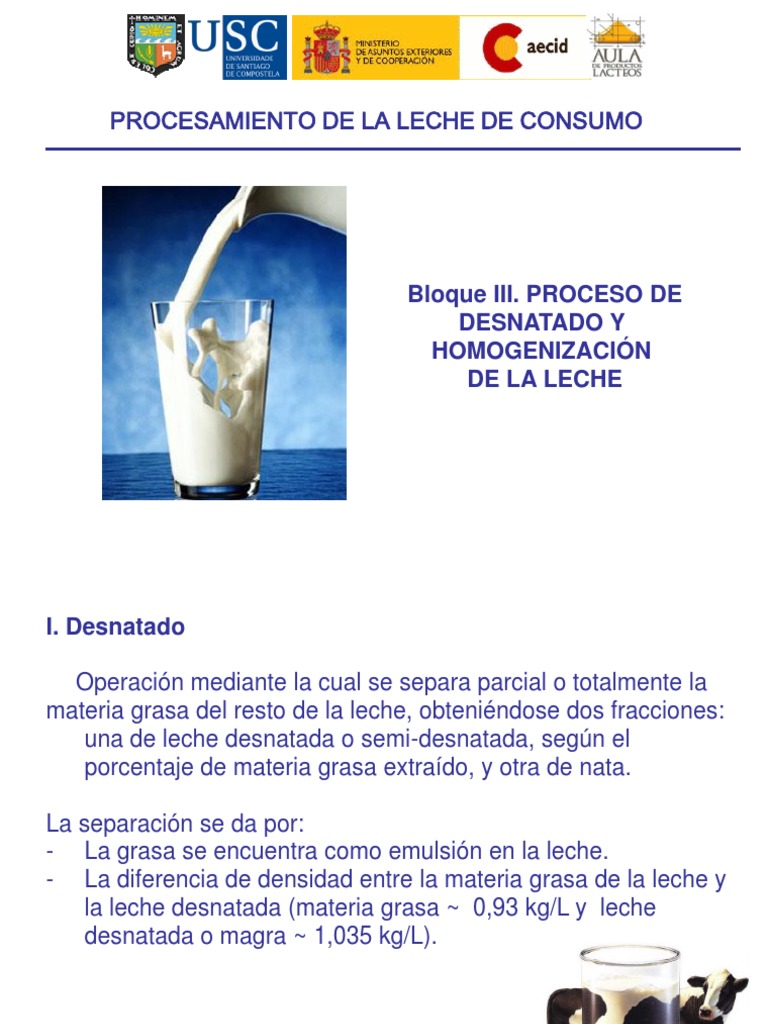 Proceso de Desnatado y Homogenizacion de La Leche | Crema | Leche ...