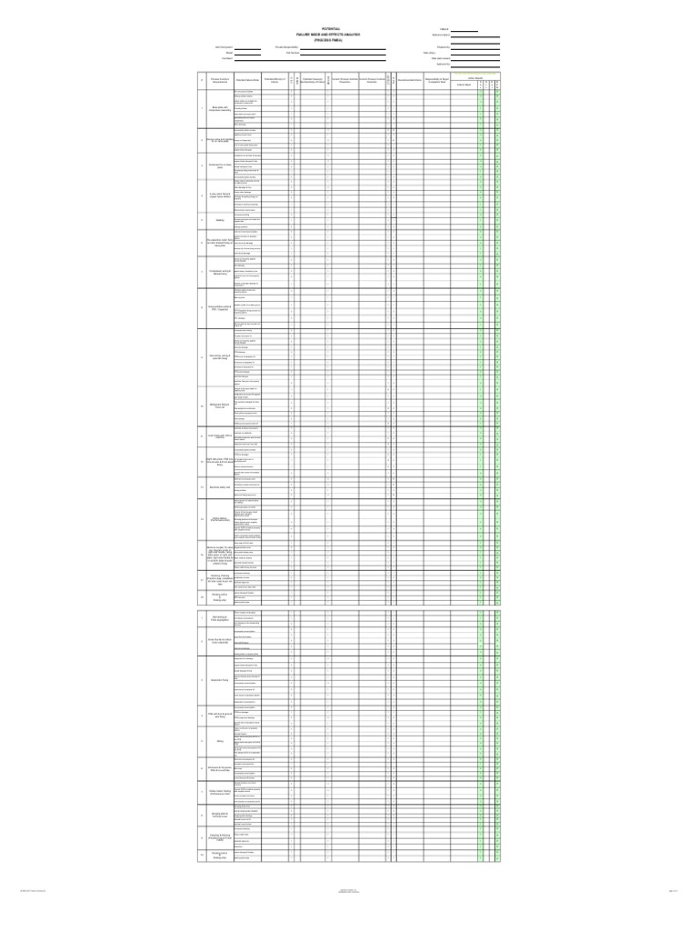 Potential Failure Mode and Effects Analysis (Process FEMA) | PDF ...