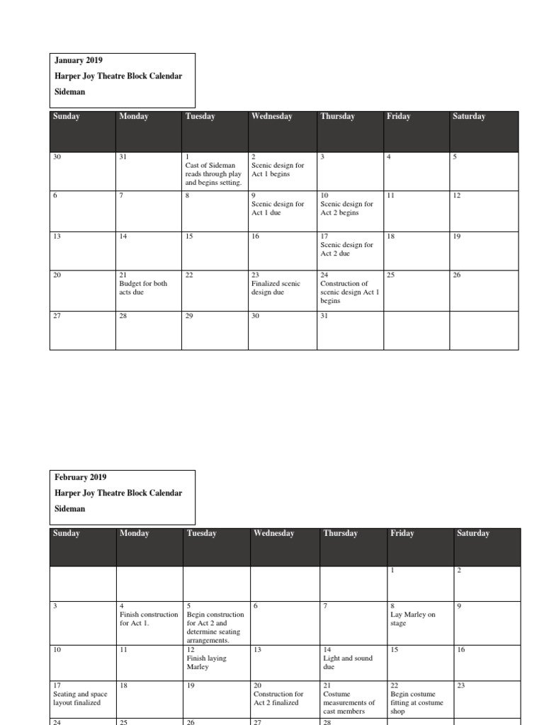 Block Calendar | PDF