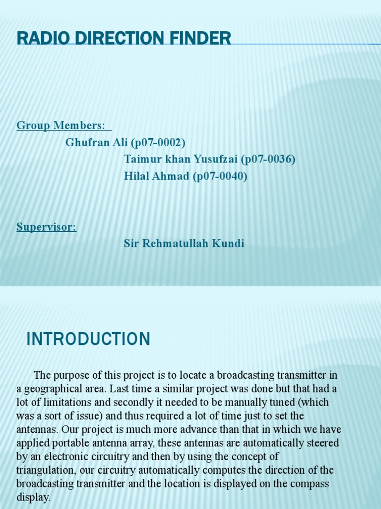 Advanced Radio Direction Finder Project | PDF | Antenna (Radio ...