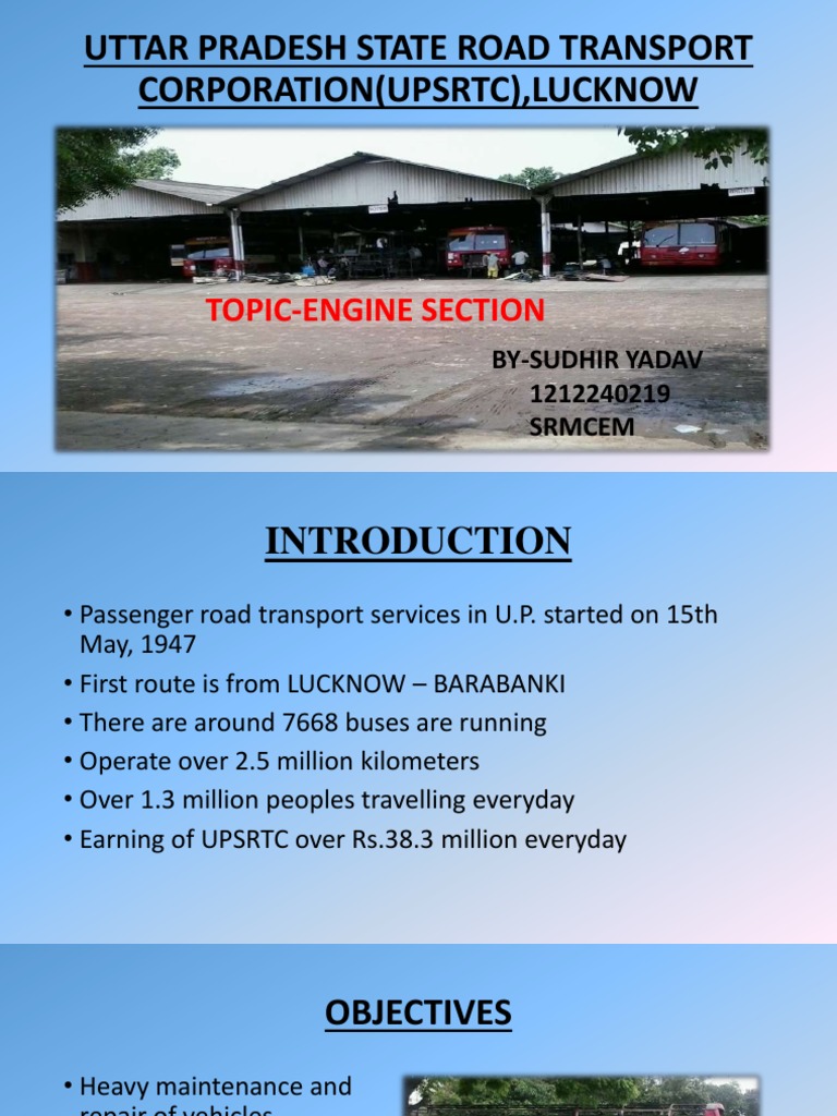 Uttar Pradesh State Road Transport Corporation (Upsrtc), Lucknow | PDF ...