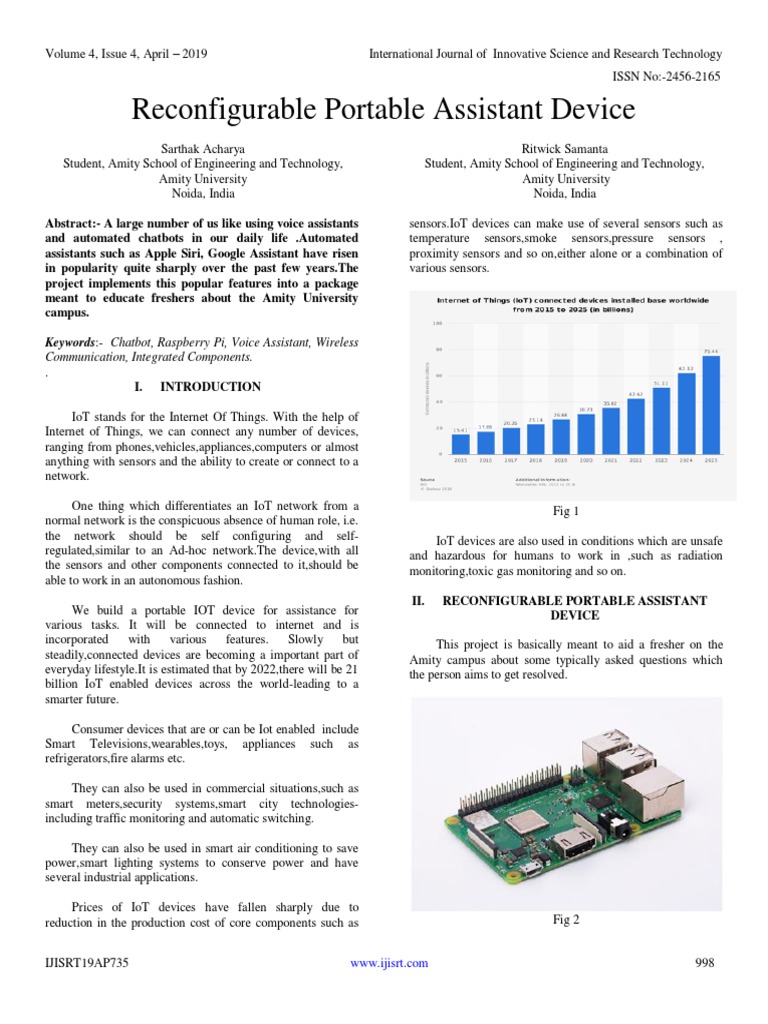 Reconfigurable Portable Assistant Device | PDF | Raspberry Pi | Internet Of Things