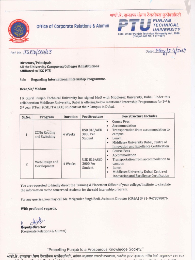 Ptu Training Report Format. | PDF