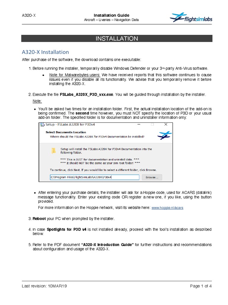 A320X Installation Guide P3Dv4 | PDF | Installation (Computer Programs) | Windows Registry