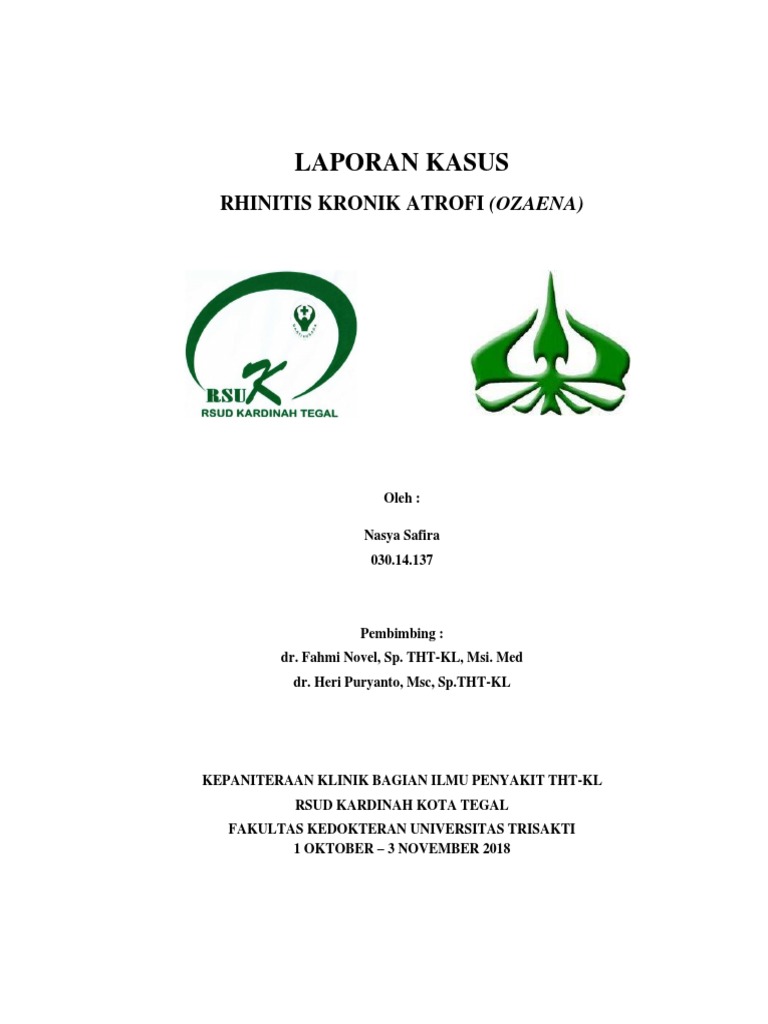 Laporan Kasus Rhinitis Atrofi (Ozaena) | PDF