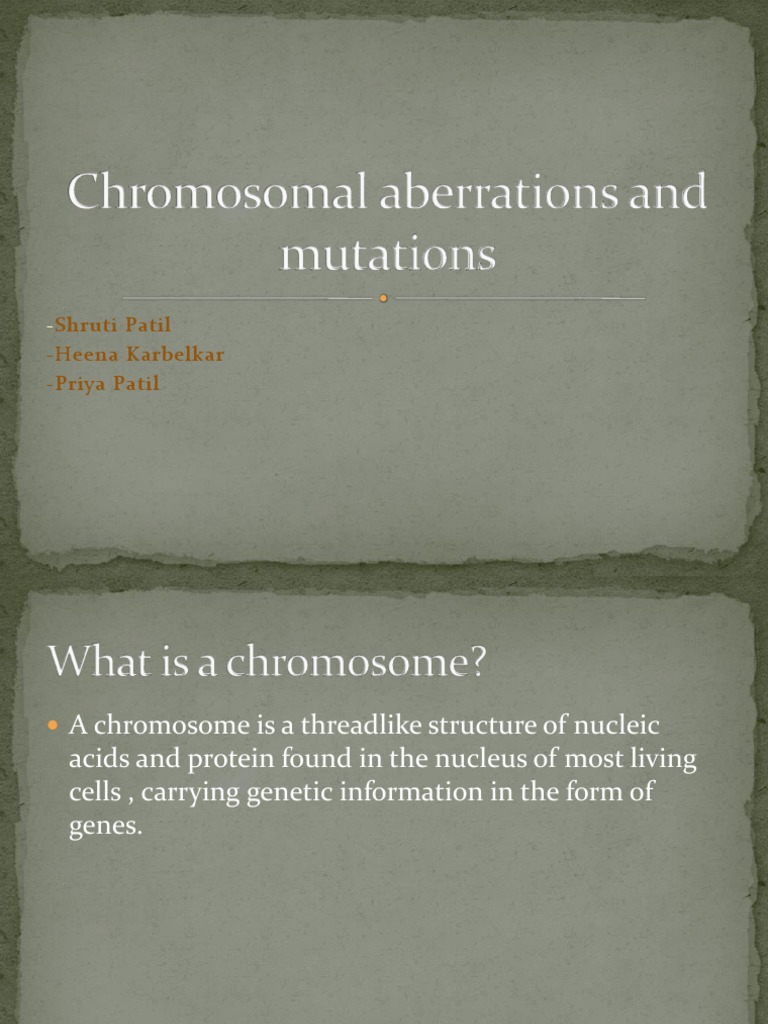 Chromosomal Aberrations and Mutations | PDF