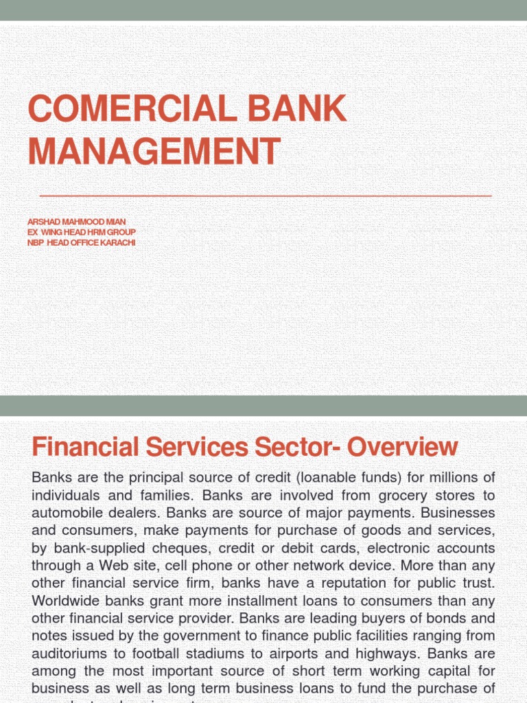 Commercial Banking | PDF | Financial Markets | Investment Banking