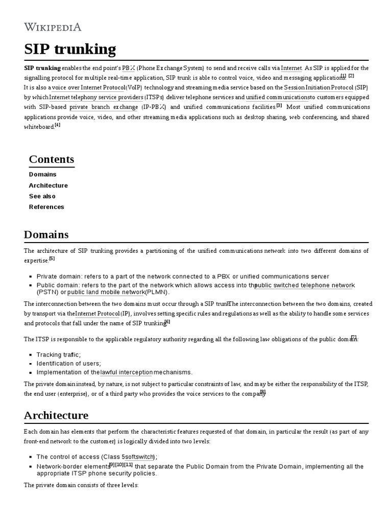SIP Trunking | PDF | Session Initiation Protocol | Voice Over Ip