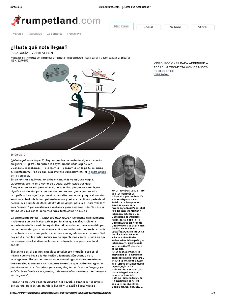 JordiAlbert - ¿Hasta Que Nota Llegas? - Trumpetland | PDF | Trompeta | Sonido