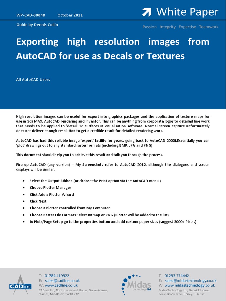 Exporting High Resolution Images From AutoCAD For Use As Decals or ...