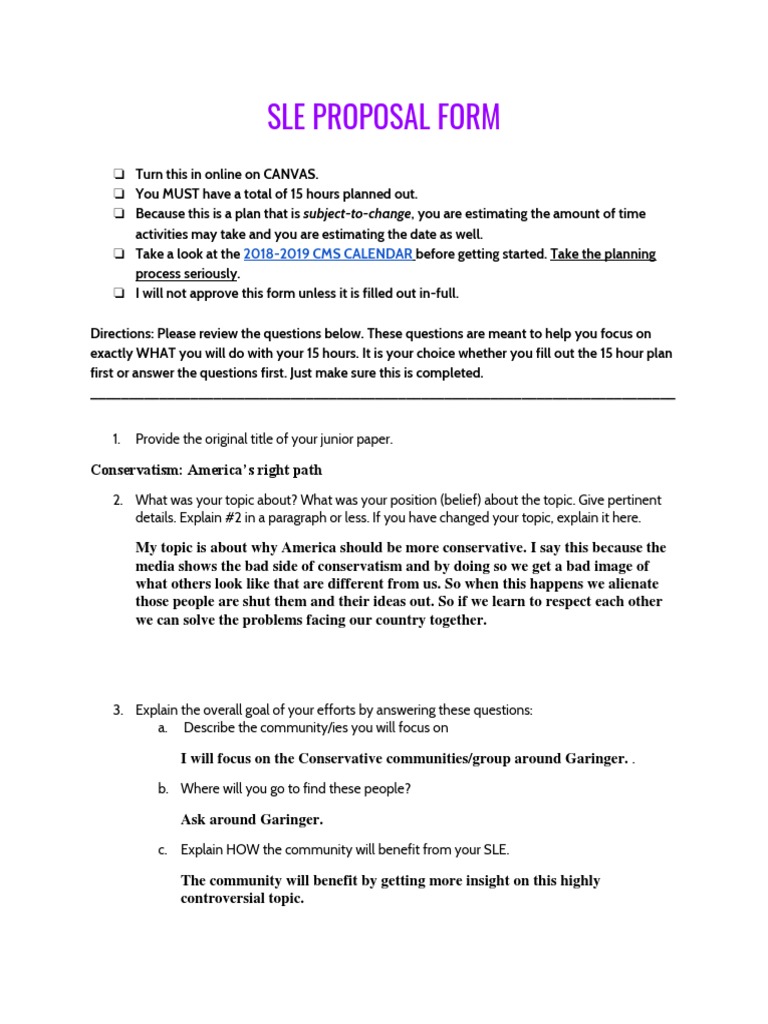 Sle Proposal Form | PDF | Mentorship | Communication