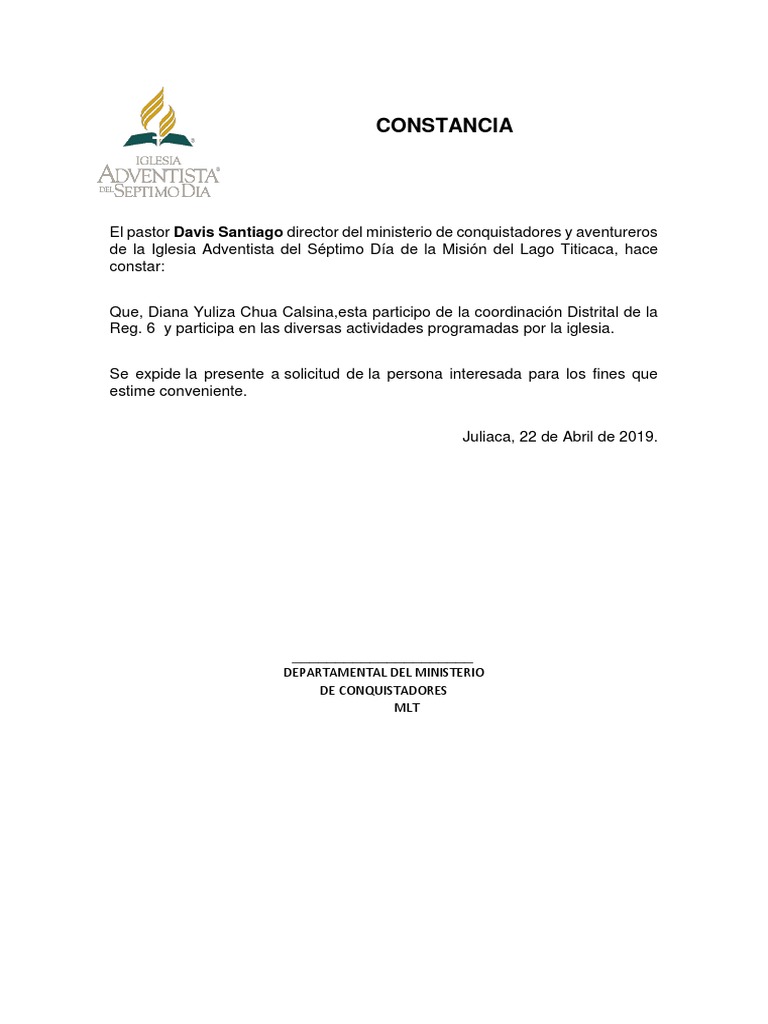 Constancia de Actividad | PDF