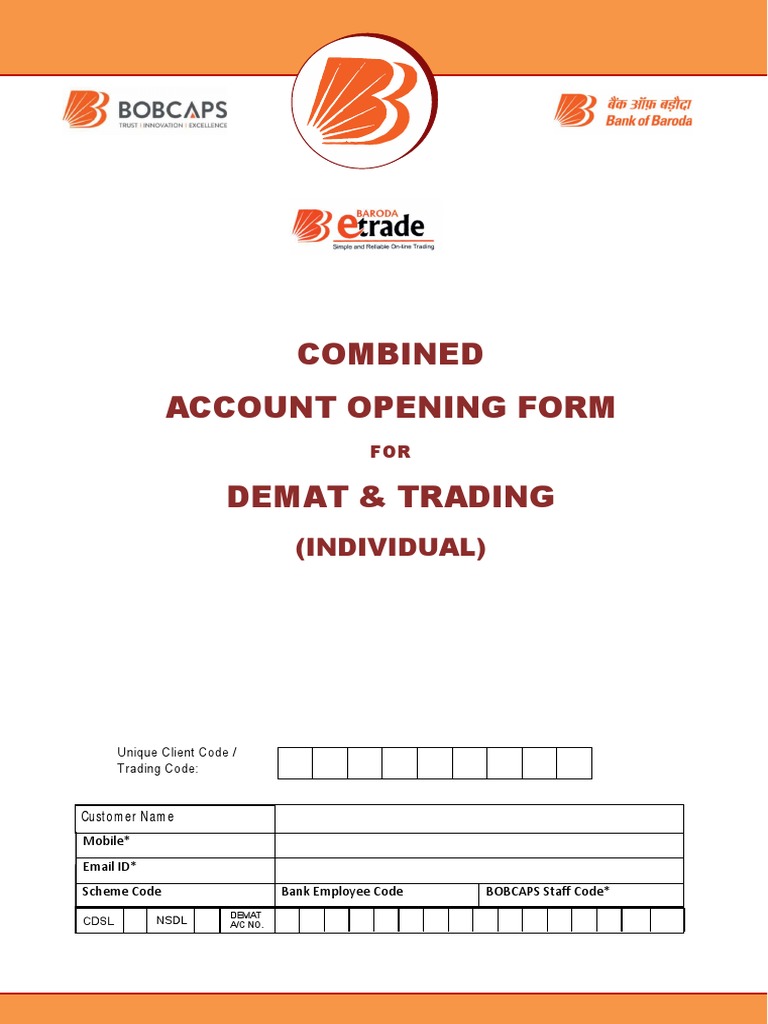 Demat Account Bob | PDF | Identity Document | Stocks