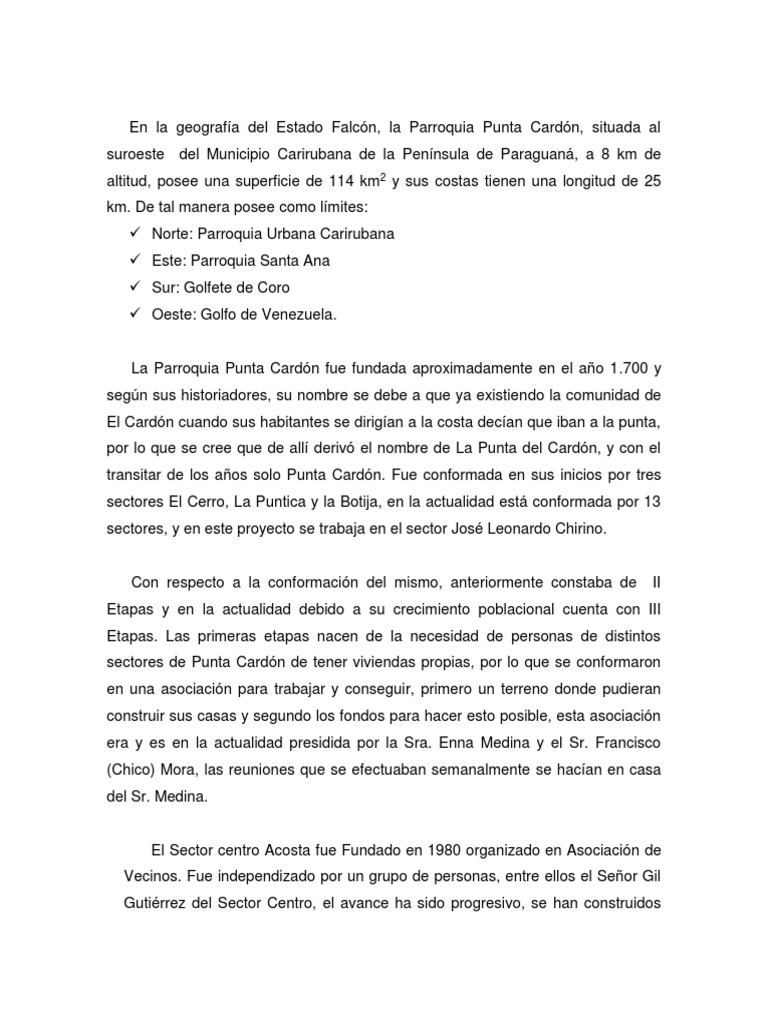 Reseña Punta Cardon | PDF | Ciencias sociales | Viajes y turismo