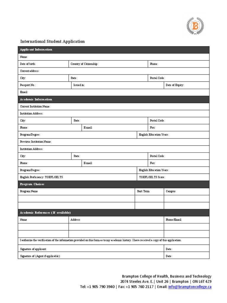 International Student Application | PDF | Credit Card | Service Industries