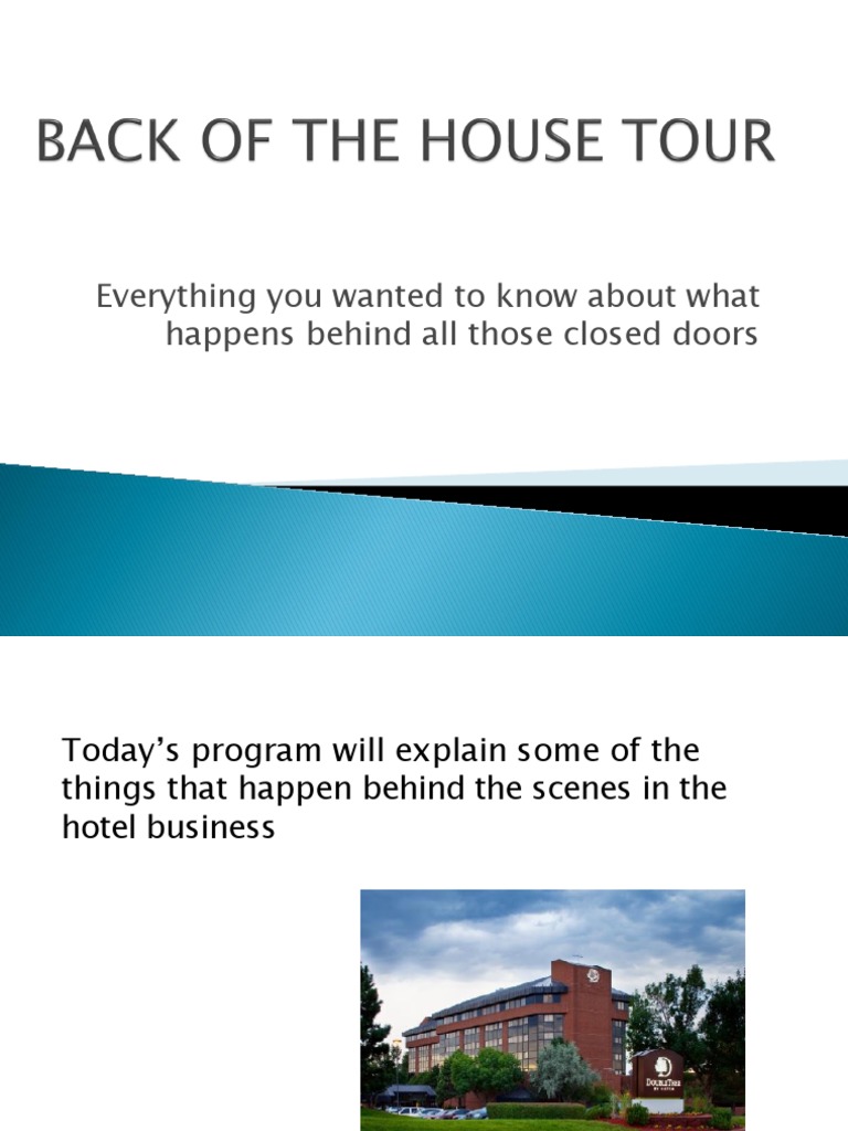 Back of The House Tour | PDF | Waiting Staff | Foods