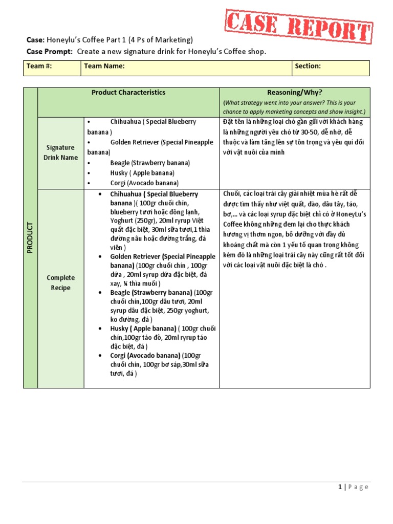 Case Report Honeylus Coffee Student Version | PDF