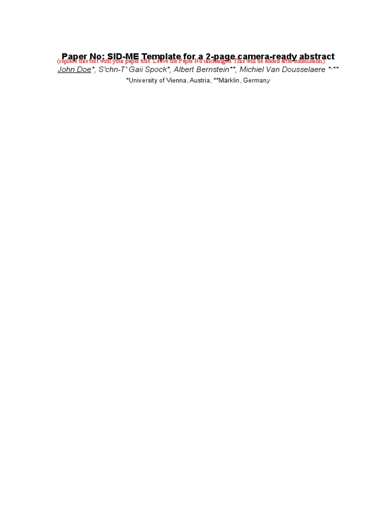 2 Page Camera Ready Template | PDF