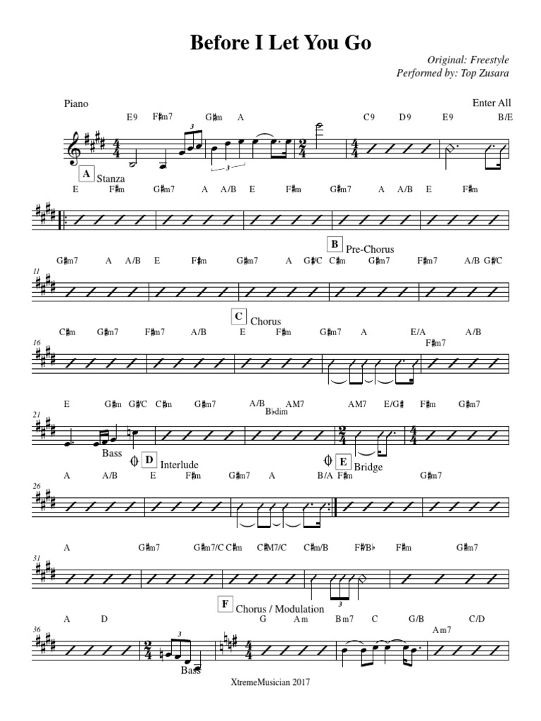 Before I Let You Go | PDF | Elements Of Music | Music Theory