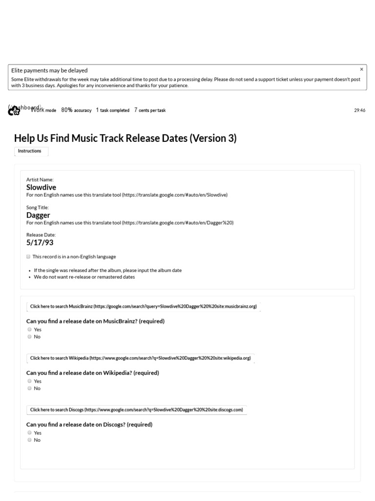 Music Release Date Research Task | PDF | Websites | Vocal Musical ...