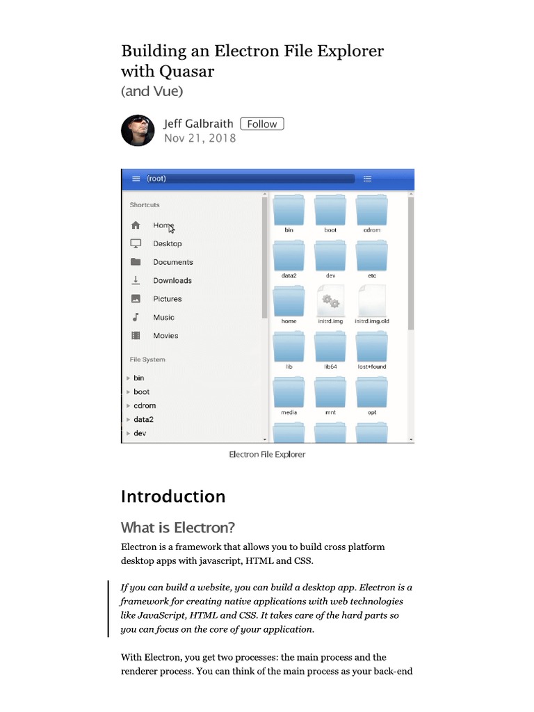 Building An Electron File Explorer With Quasar (And Vue) | PDF