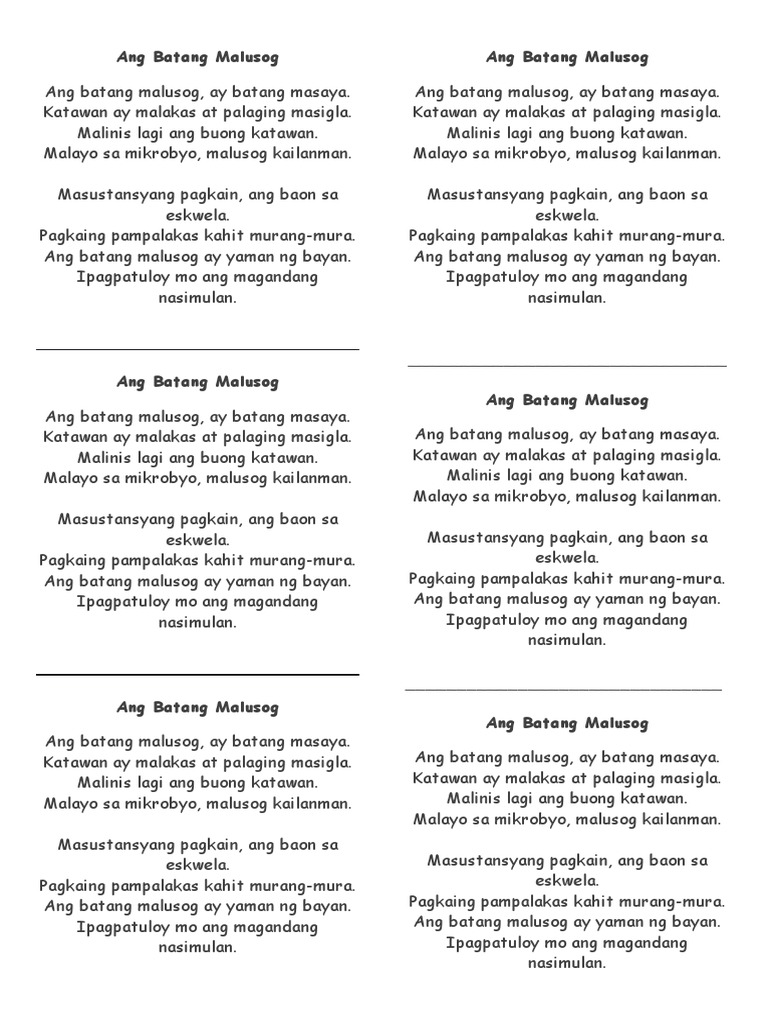 Ang Batang Malusog | PDF