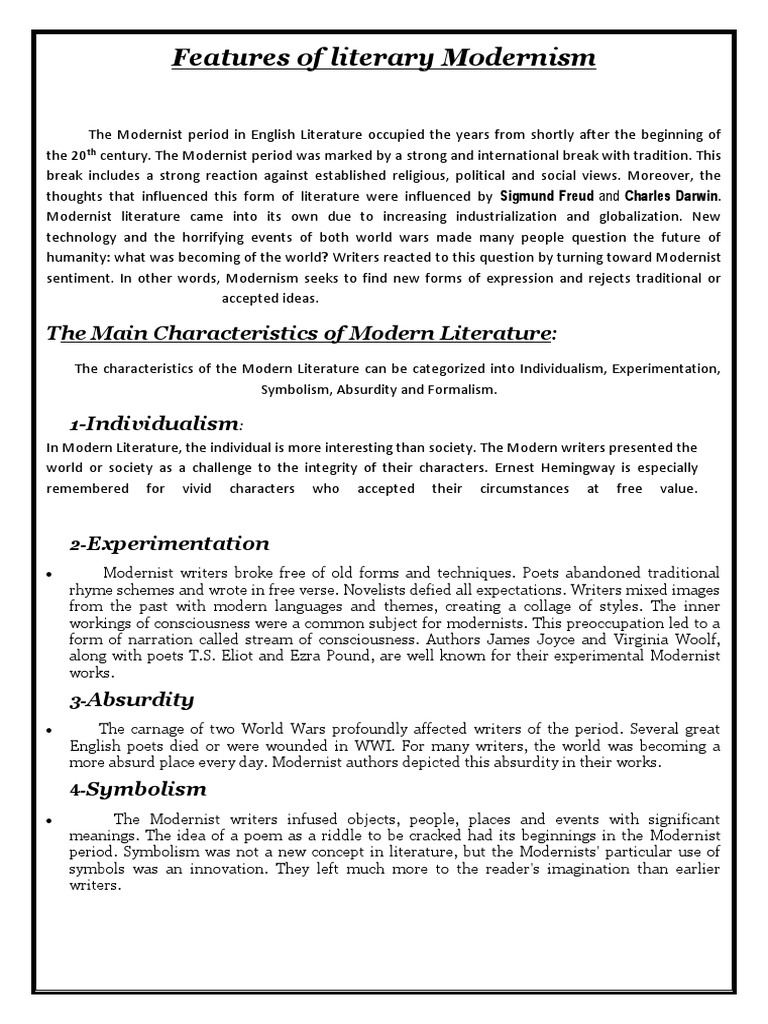 Modernism In British Literature