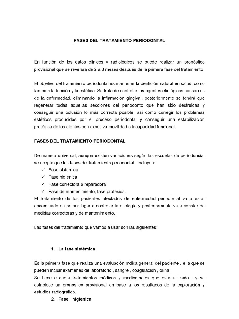 Fases Del Tratamiento Periodontal | Descargar gratis PDF ...