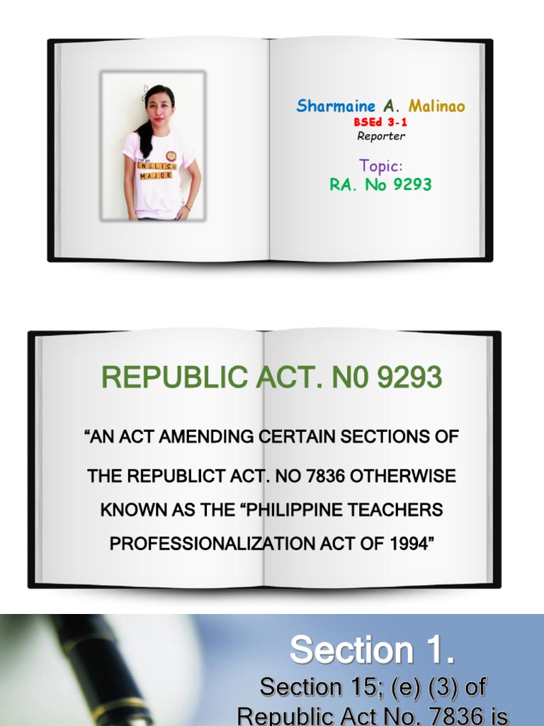 No. 18 Ra. 9293 Malinao | PDF | Bachelor's Degree | Licensure
