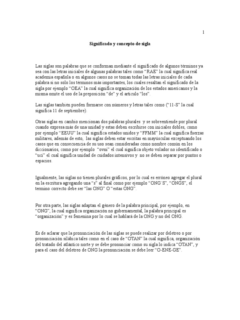 Sigla | PDF | Acrónimo | Tipología Lingüística