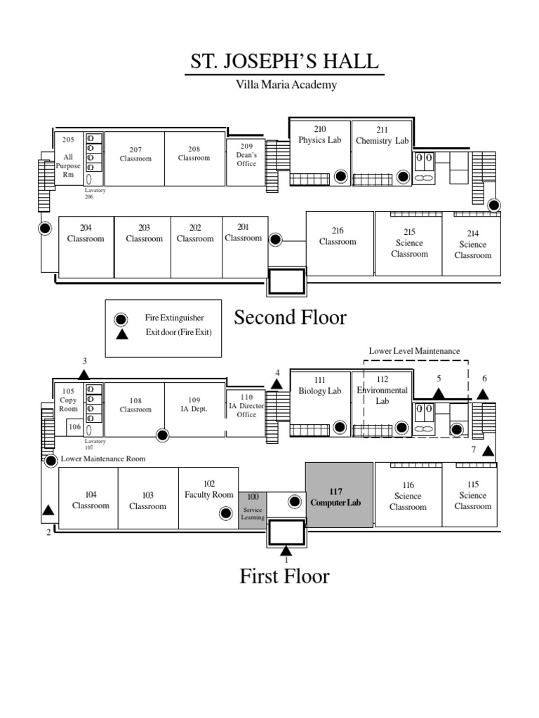 St. Joseph'S Hall: Second Floor | PDF | Classroom