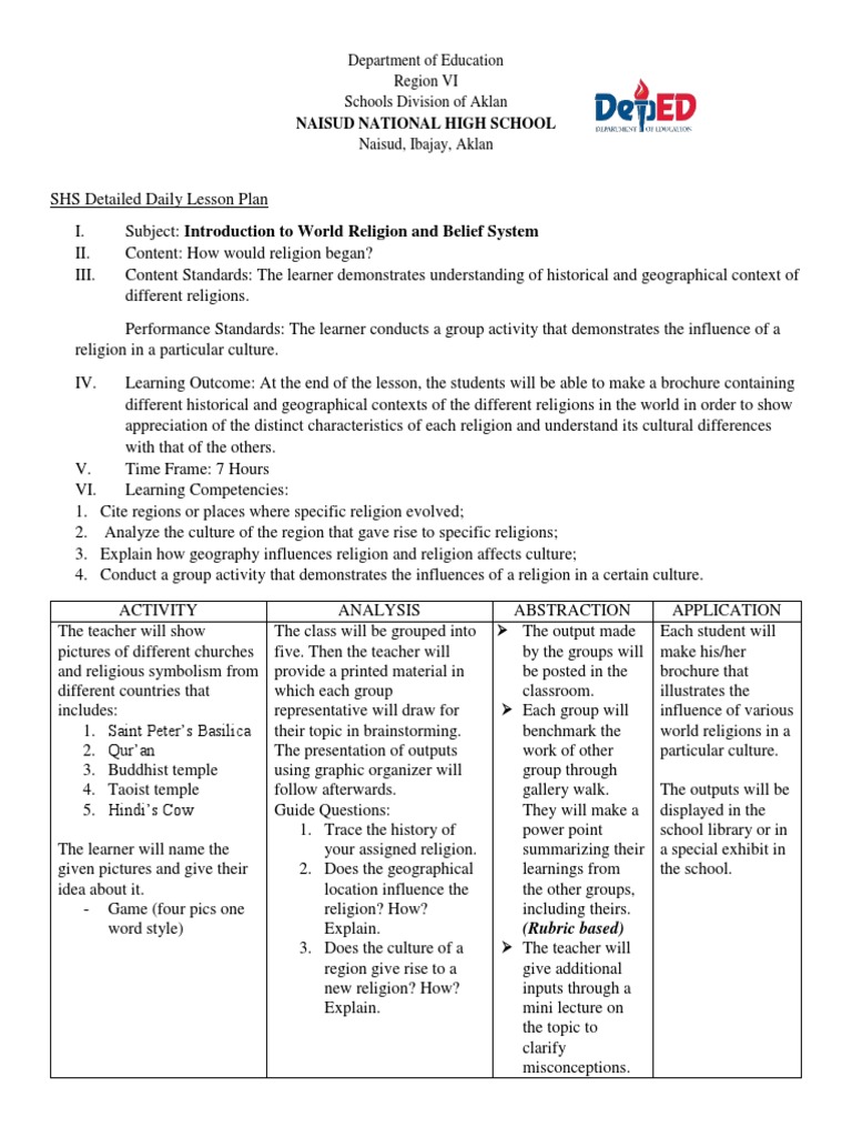 World Religions for High Schoolers | PDF | Lesson Plan | Learning