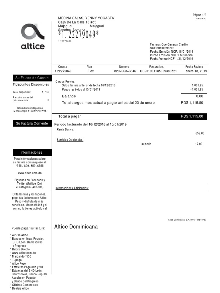 Factura Altice | PDF | Business