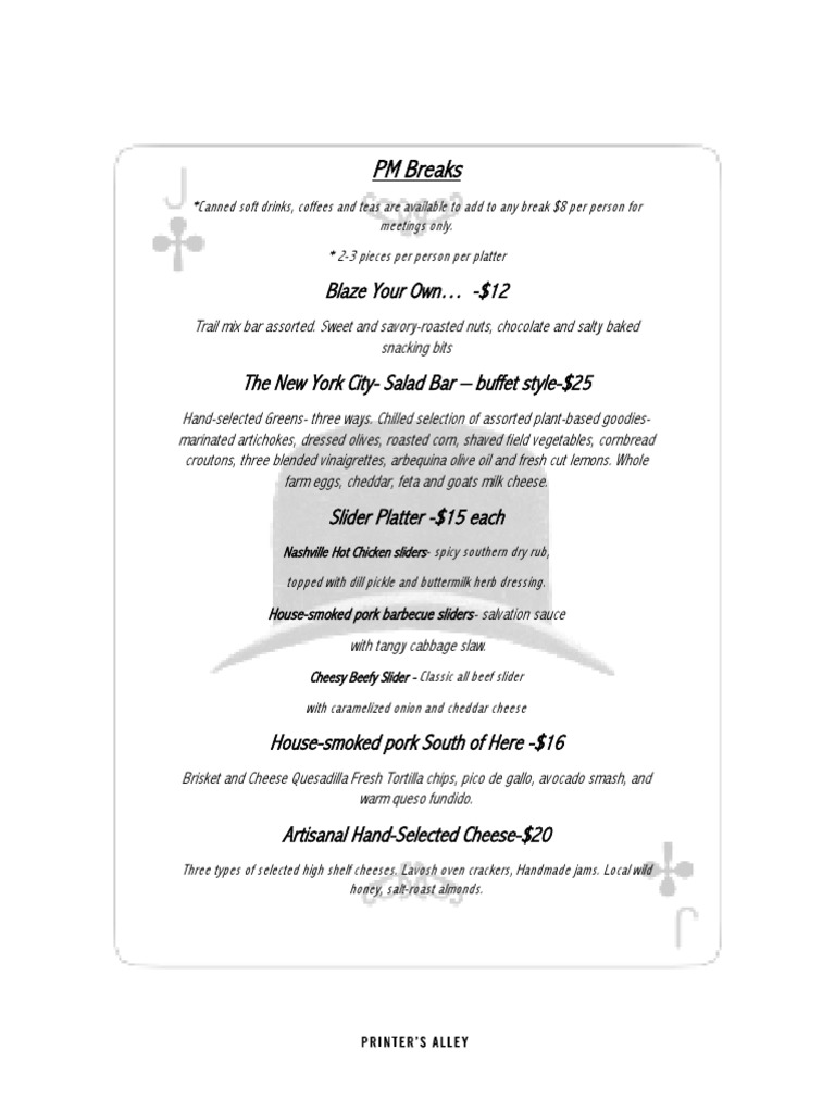 PM Breaks | PDF | Salad | Cooking