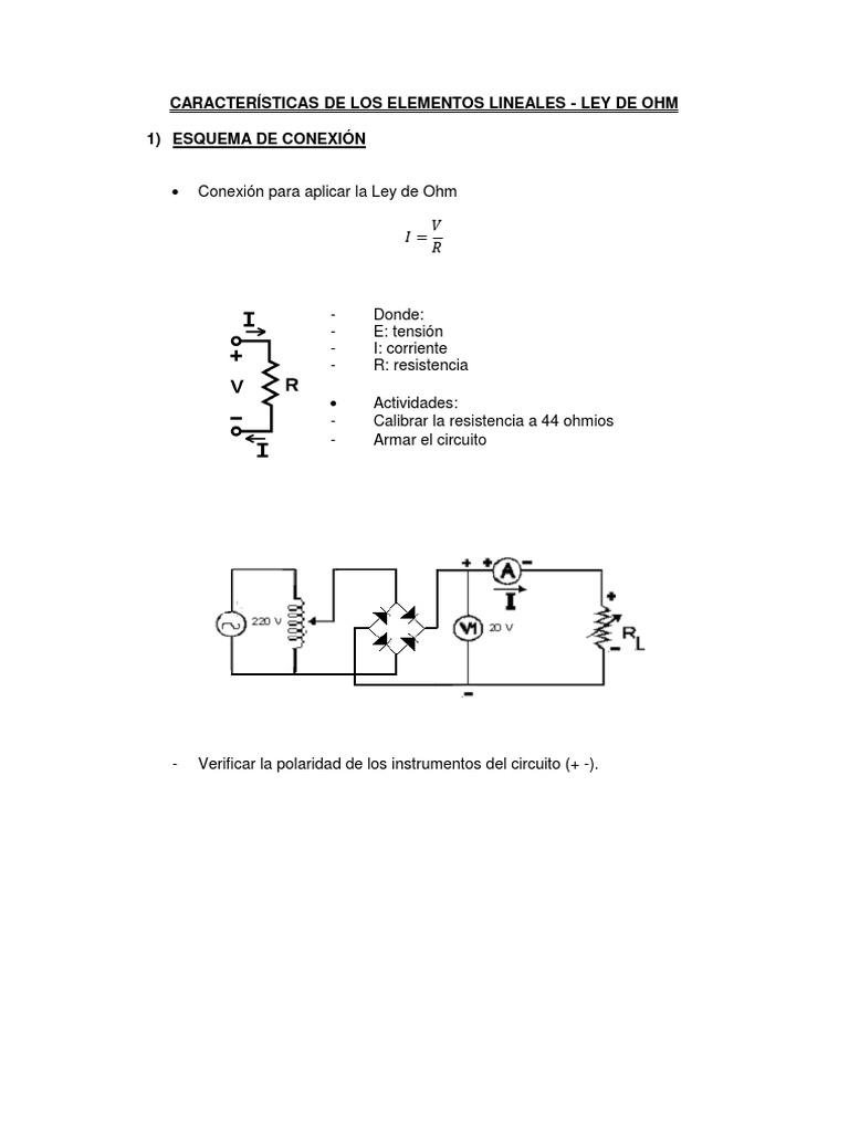 Características de Los Elementos Lineales | PDF | Resistencia Eléctrica ...