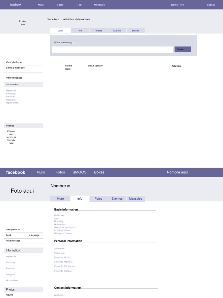 Blank Facebook Layout | PDF | Mobile Software | World Wide Web