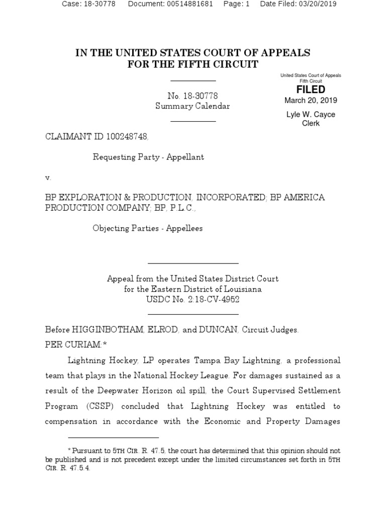 Lightning Unredacted Fifth Circuit Ruling 3/20/19 | PDF | Appeal ...