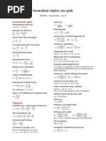 Formelblad Matematik 2 | PDF