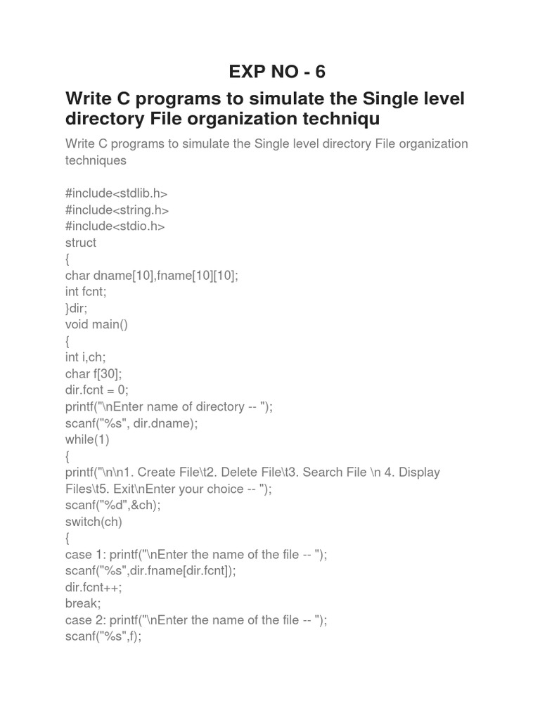 Single Level Directory | PDF | Art | Computers