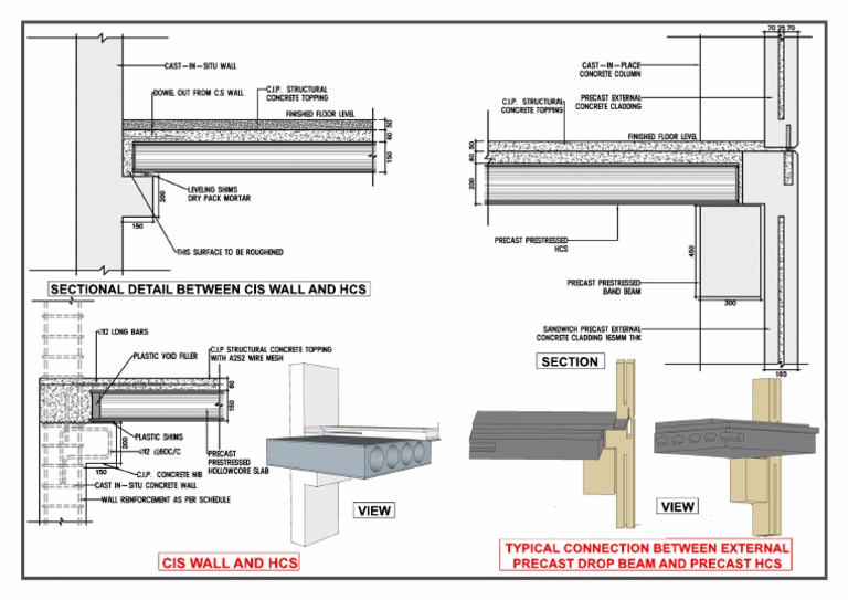 Secti Onal Detai L Between CI S Wall AND HCS | PDF