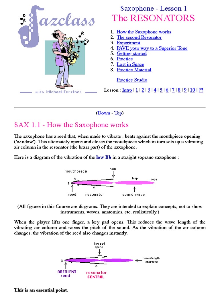 The Resonators: SAX 1.1 - How The Saxophone Works | PDF | Saxophone ...