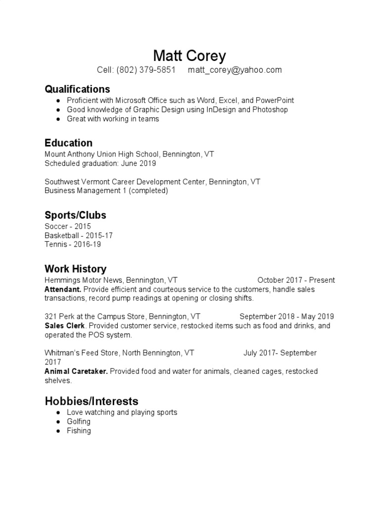 George M Corey - Resume | PDF | Career & Growth | Business