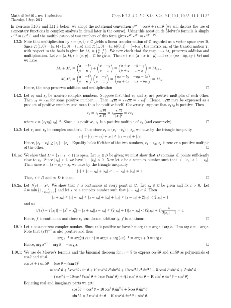 CFT Sarason Somesolns | PDF | Complex Number | Trigonometric Functions