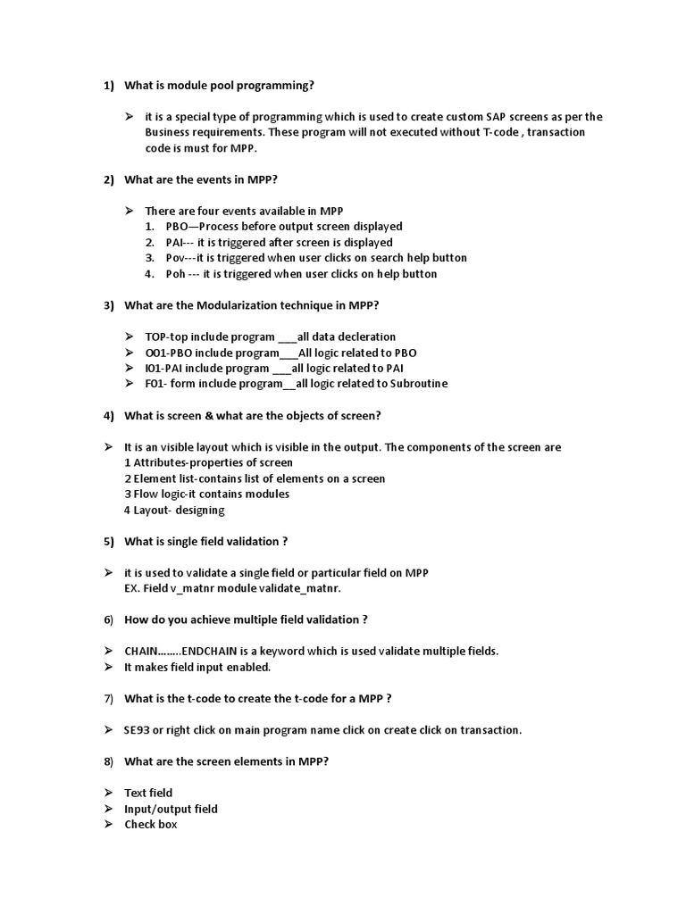 Module Pool Programming Interview Guide | PDF | Graphical User ...