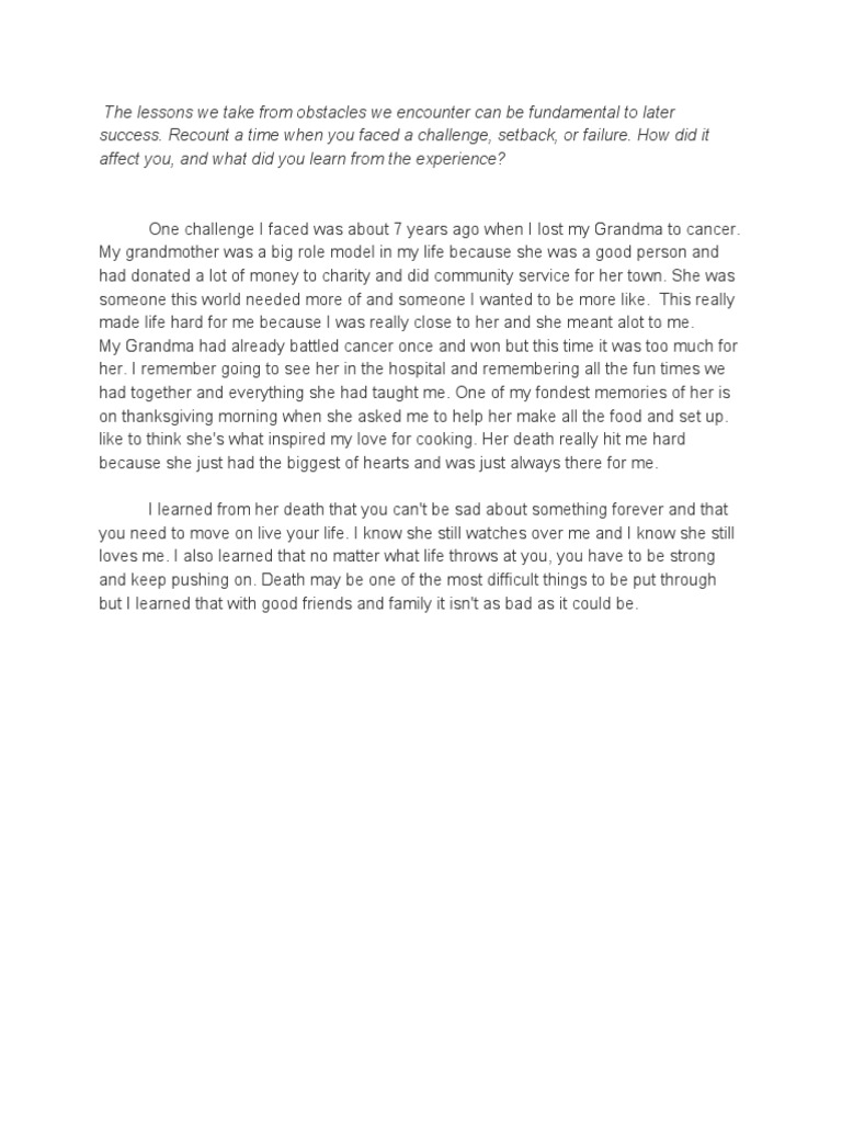 Success. Recount A Time When You Faced A Challenge, Setback, or Failure ...