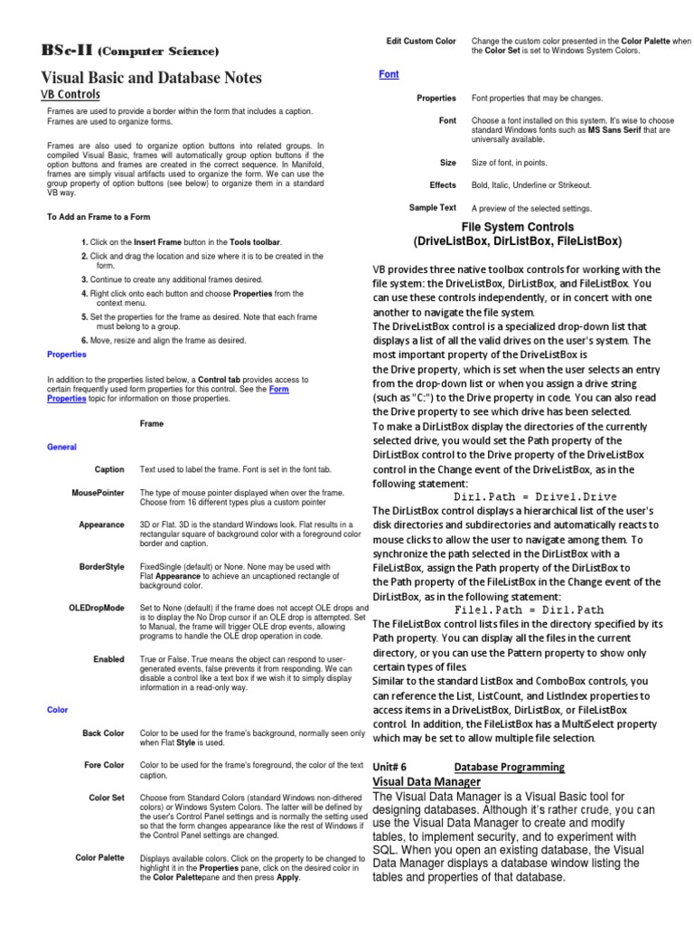 Bsc-Ii Visual Basic and Database Notes: (Computer Science) | Download ...