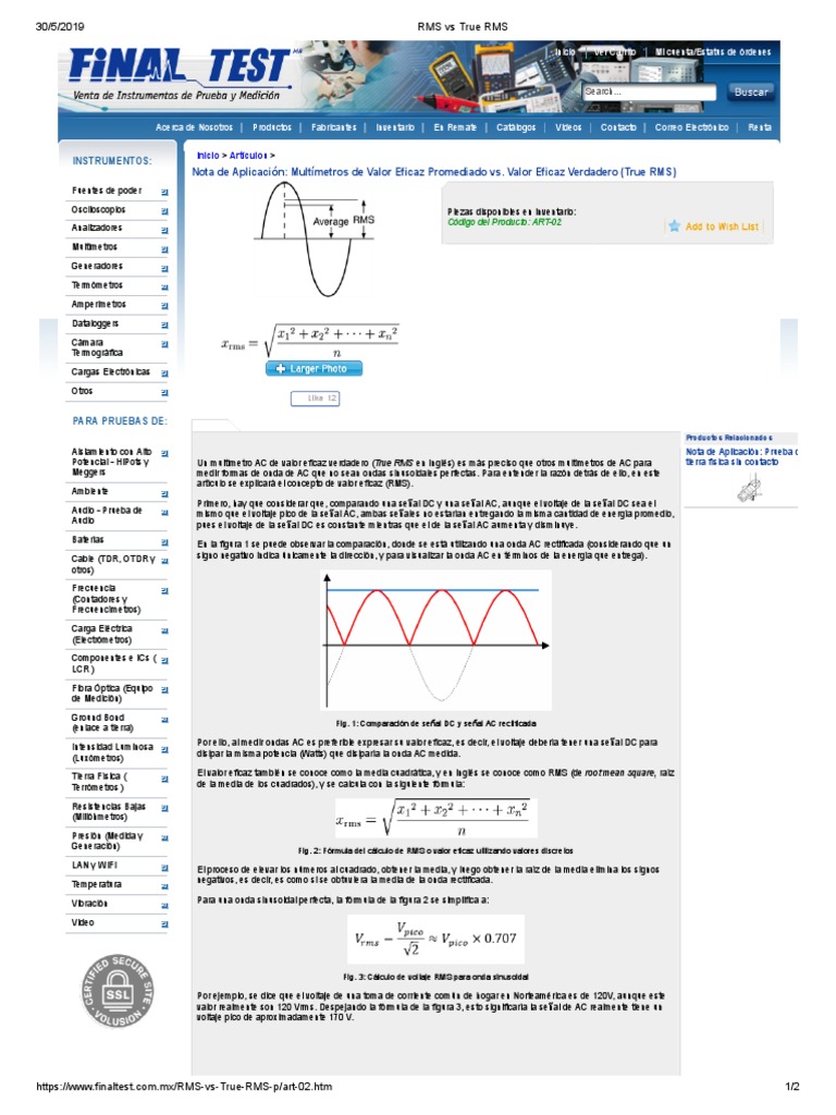 RMS Vs True RMS | PDF | Energia electrica | Olas