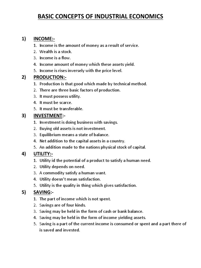 Basic Concepts of Economics | PDF