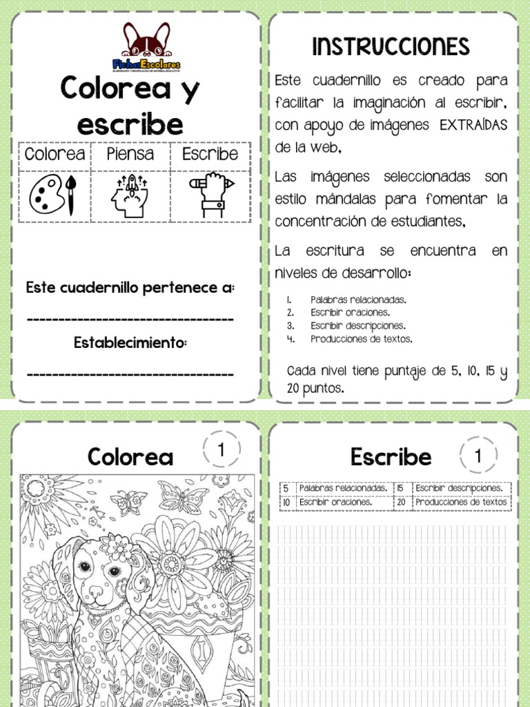 Colorea y Escribe | PDF
