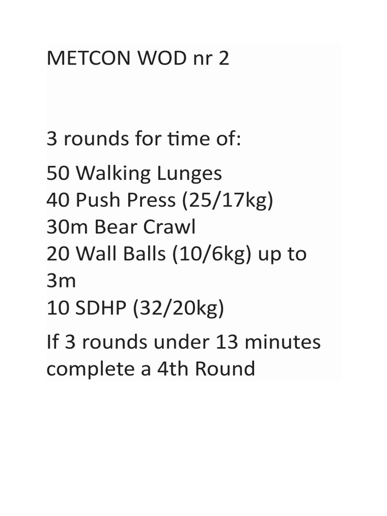 Metcon Wod Nr2 | PDF